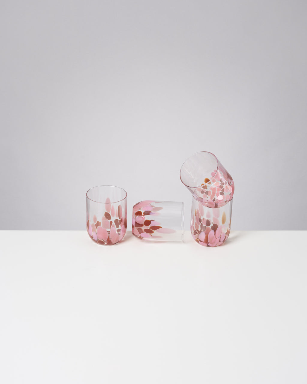 Alegria 4er Set Glas groß drops bernstein rosa – Motel a Miio