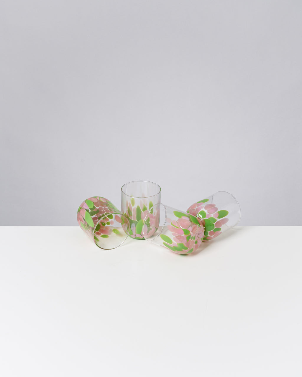 Alegria 4er Set Glas groß drops rosa grün – Motel a Miio