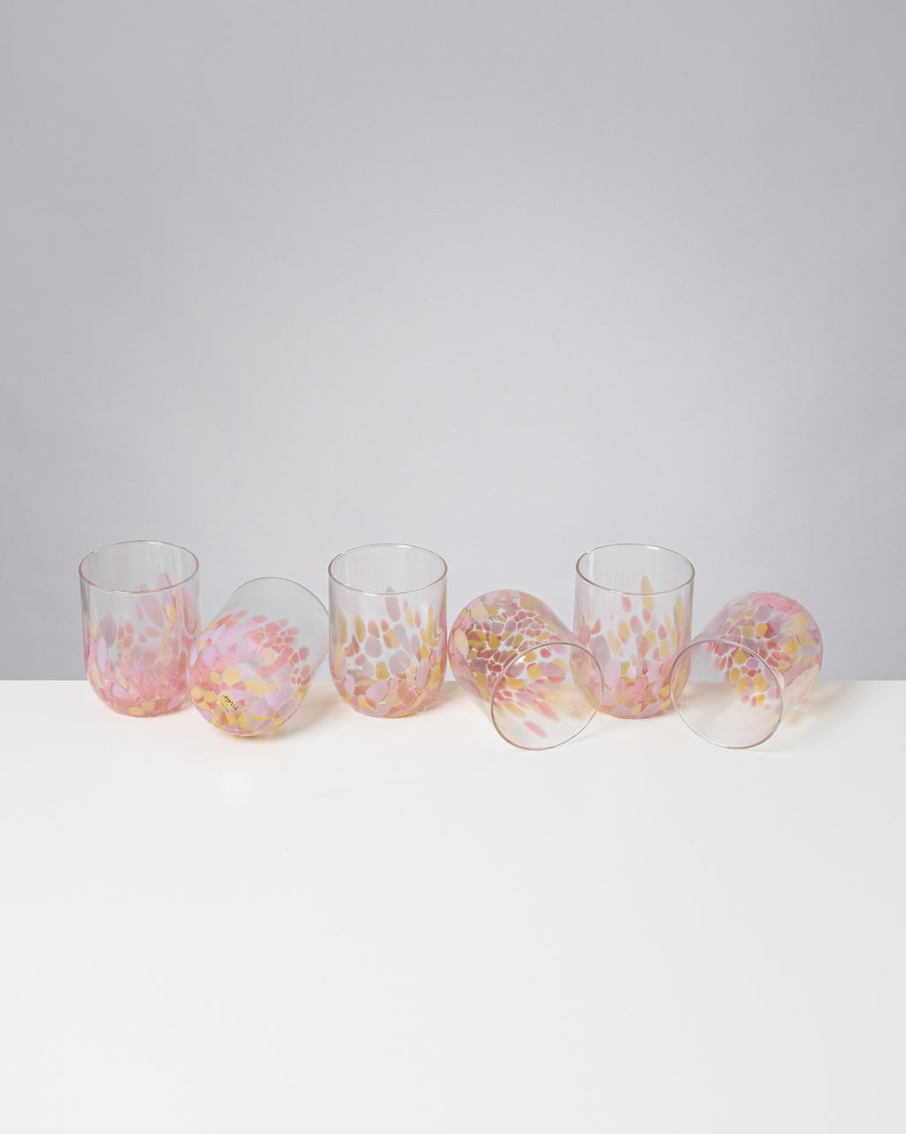 Alegria 6er Set Glas groß drops rosa sand – Motel a Miio