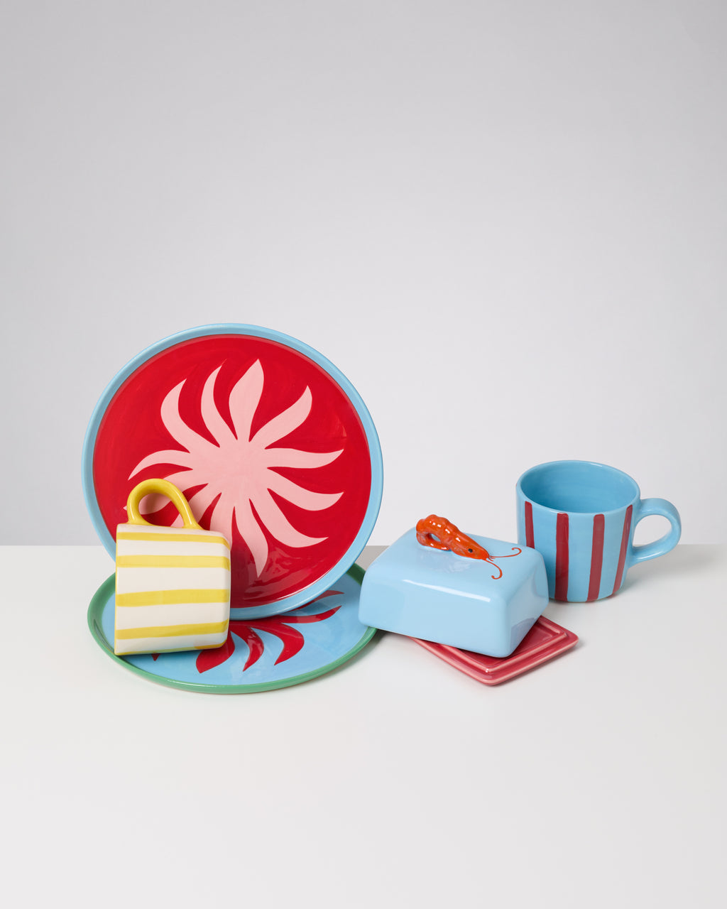 Motel a Miio x Isis-Maria Brisa blau rot - 5 teiliges Set